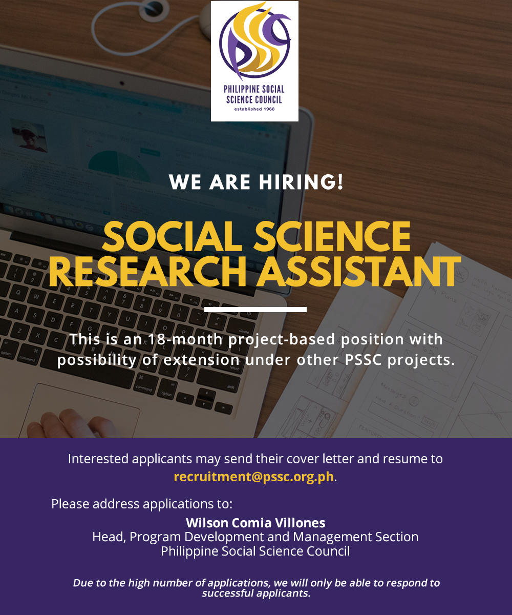 We’re hiring! PSSC is looking for three (3) Social Science Research ...