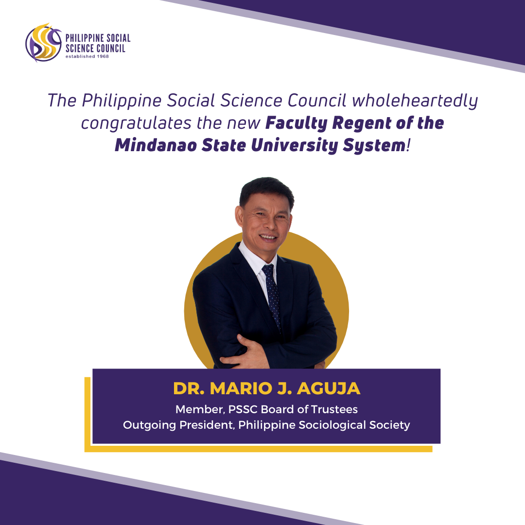 PSSC Congratulates New MSU Faculty Regent, Dr. Mario Aguja - Philippine ...