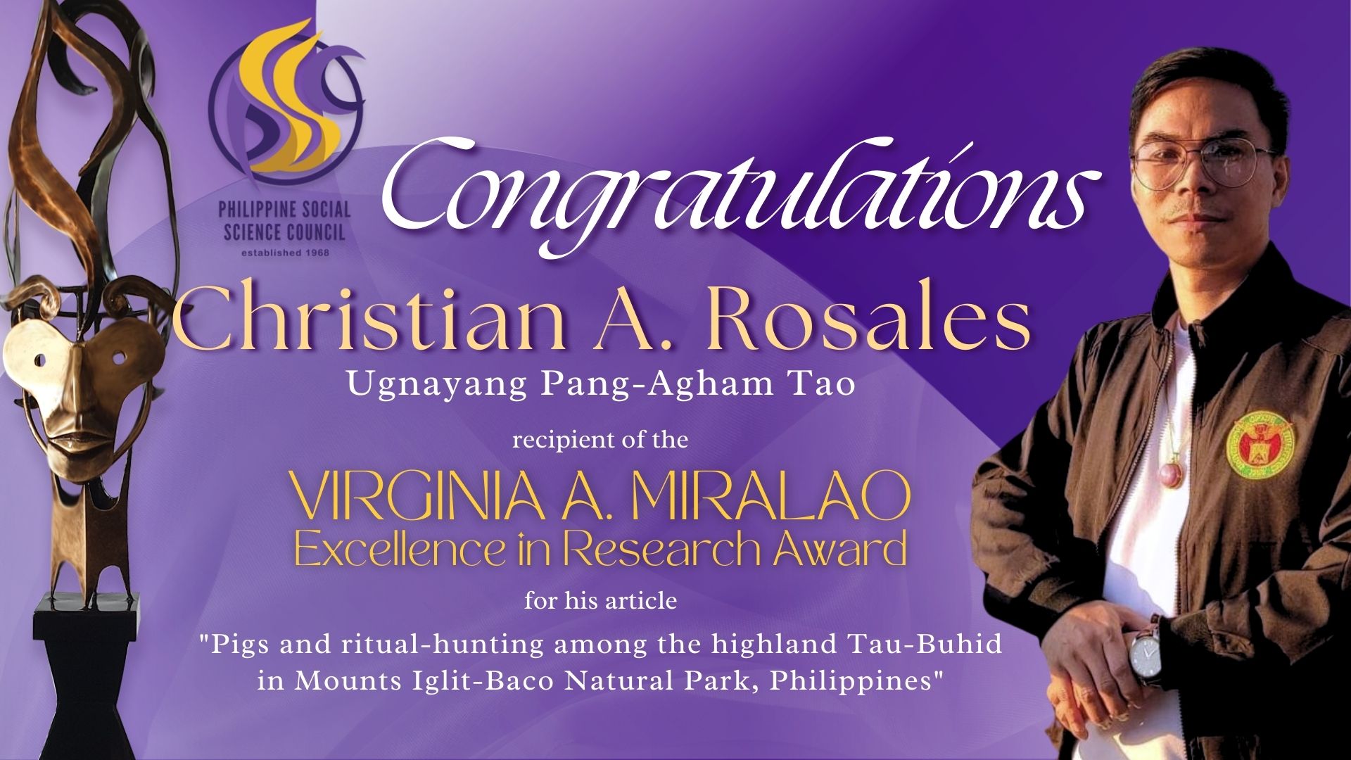 PSSC confers 2023 VAM Award to UGAT’s Christian A. Rosales – Philippine ...